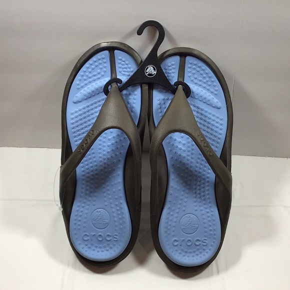 CROCS | Shoes | Crocs Athens Brownblue Flip Flops Mens Size 7 Nwot ...
